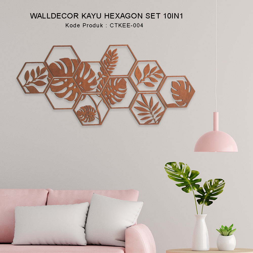 Jual Hiasan Dinding Ruang Tamu Monstera 1 set isi 10pc Aesthetic ...