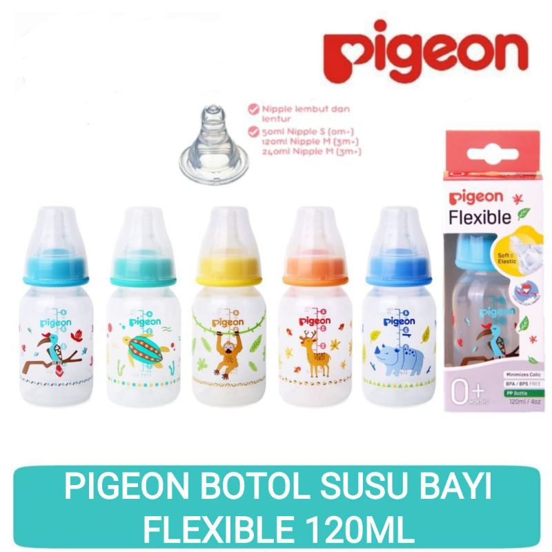 Jual Pigeon Botol Susu Bayi Flexible Animal Series - 120ML | Shopee ...