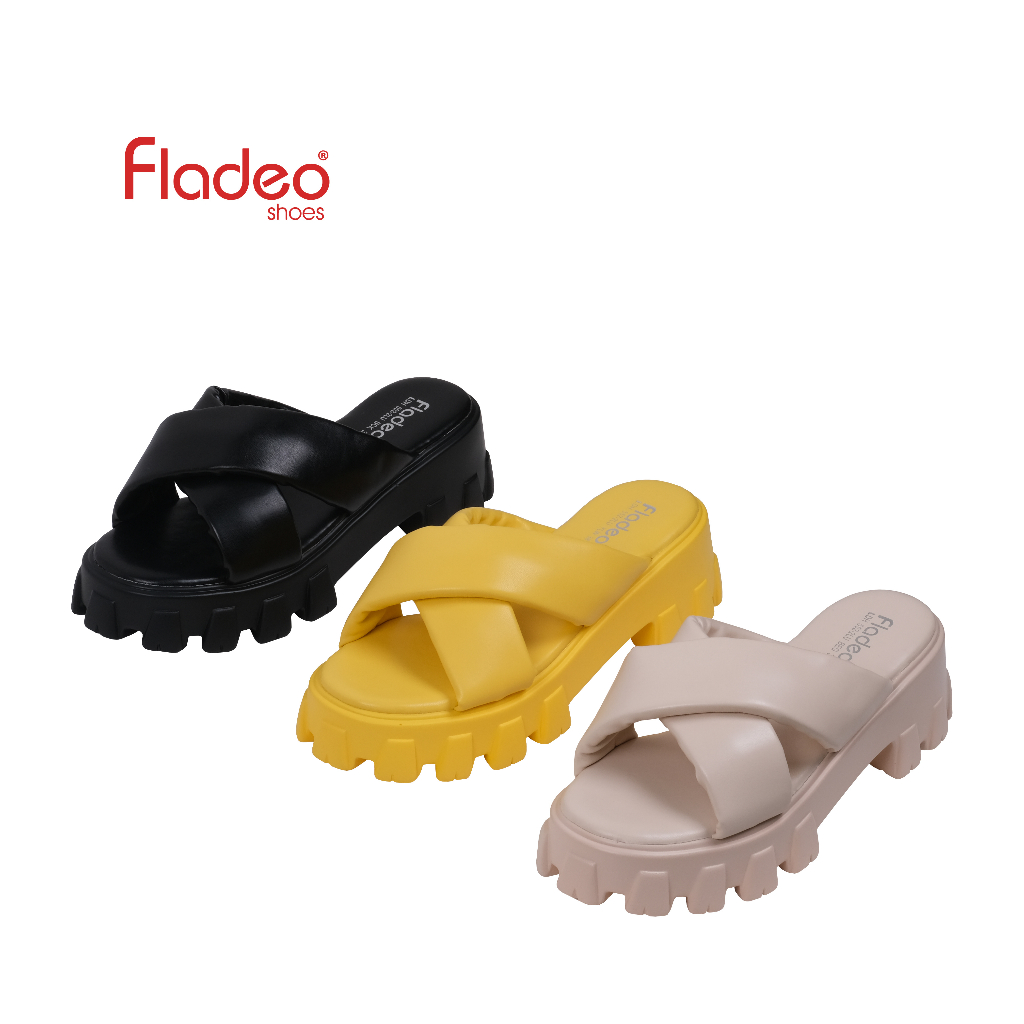Jual Fladeo H23/LDH552-2LU/Sandal Wedges Slide Wanita [ Wedges Sandals ...