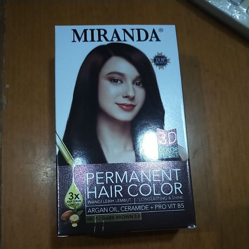 Jual Cat Pewarna Rambut Permanent Miranda MC 17 Dark Brown Coklat Gelap ...