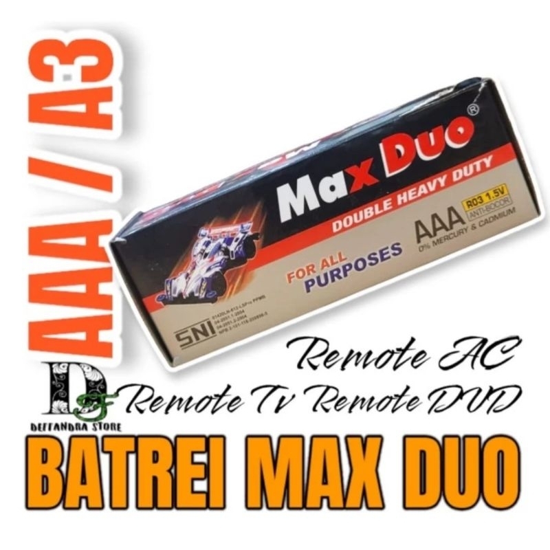 Jual BATERAI MAX DUO A2 SAMA A3 1 BOX ISI 60 PCS 1,5 V | Shopee Indonesia