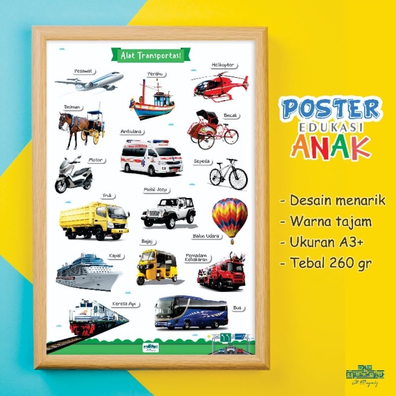 Jual Poster Edukasi Anak - Kendaraan / Alat Transportasi Umum darat ...