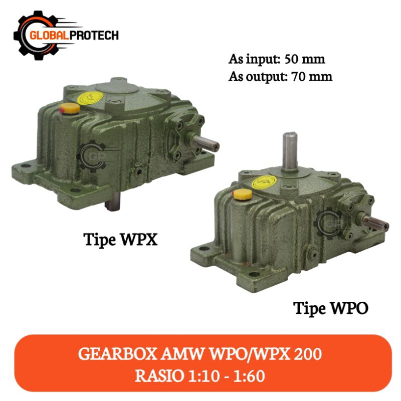 Jual Gearbox WPO 200 / WPX 200 AMW Rasio 1:10 - 1:60 Speed Reducer ...