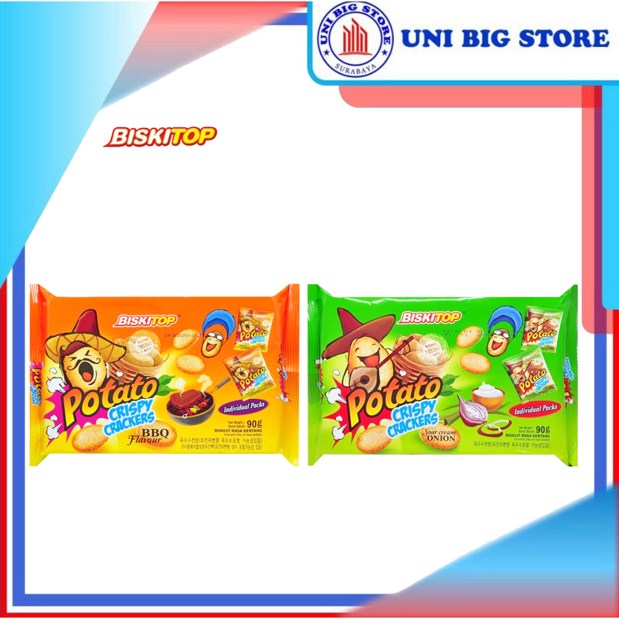 Jual Biskitop Potato Crispy Crackers BBQ | Sour Cream Onion 90 gr ...