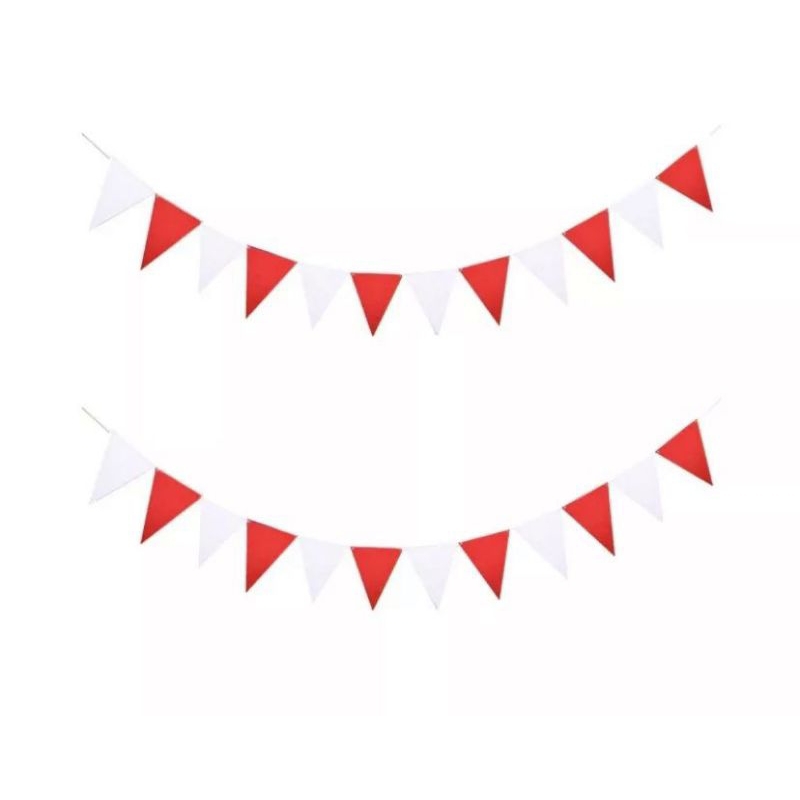 Jual isi 20 Bendera / banner merah putih segitiga / hut RI / kemerdekaan/ Dirgahayu /umbul umbul ...