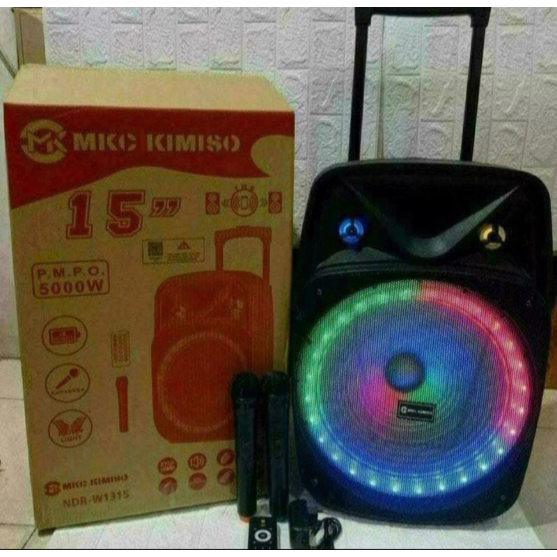 Jual Speaker spiker wireless bluetooth KMS 15 inch - W 1315 plus mic wireless | Shopee Indonesia
