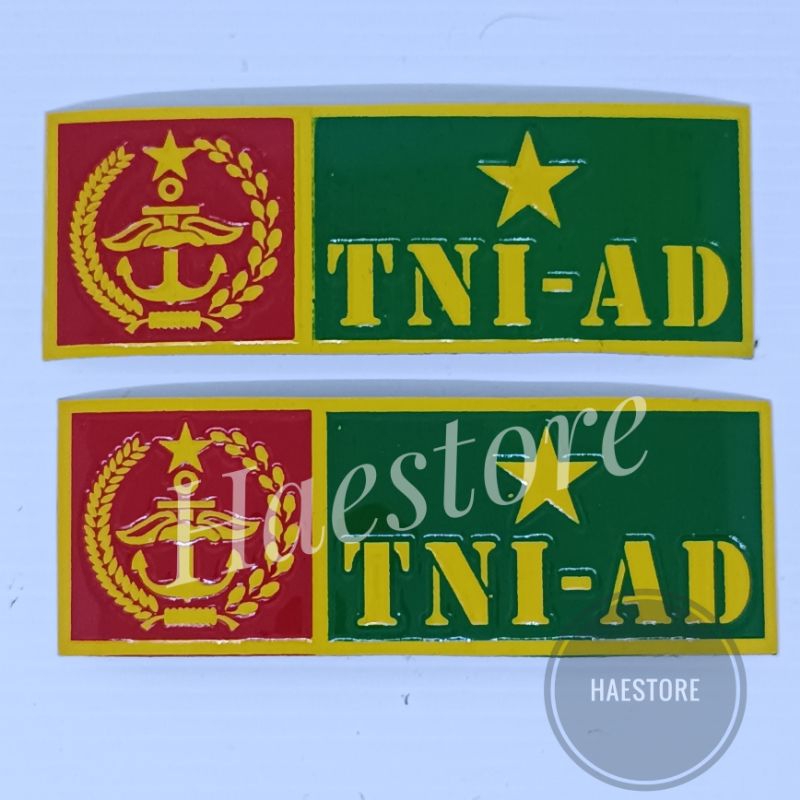 Jual (2Pcs) Sticker Plat Kendaraan Embos Logo TNI AD Bintang Stiker ...