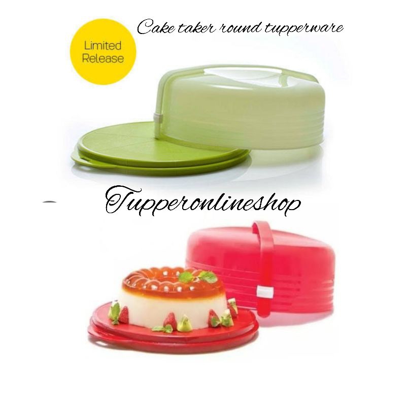 Jual cake taker round tupperware / tempat kue tupperware | Shopee Indonesia