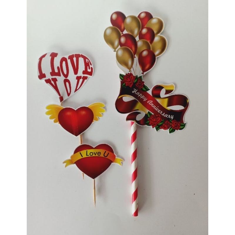 Jual TOPPER CAKE ANNIVERSARY MODEL BALON LOVE | Shopee Indonesia