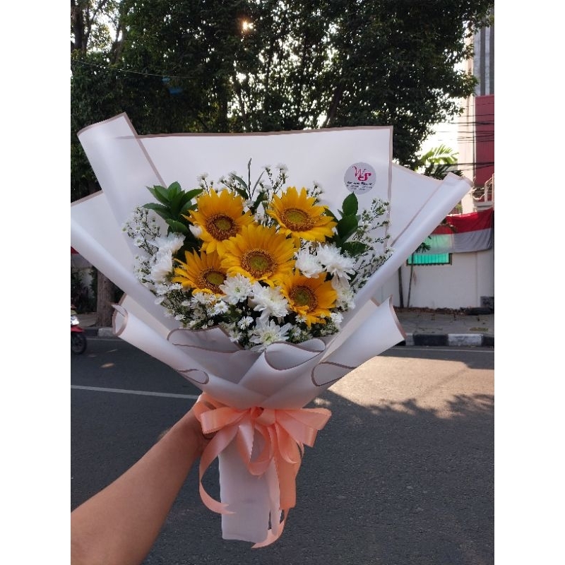 Jual buket bunga matahari | bunga hidup | kado ulang tahun | Shopee ...