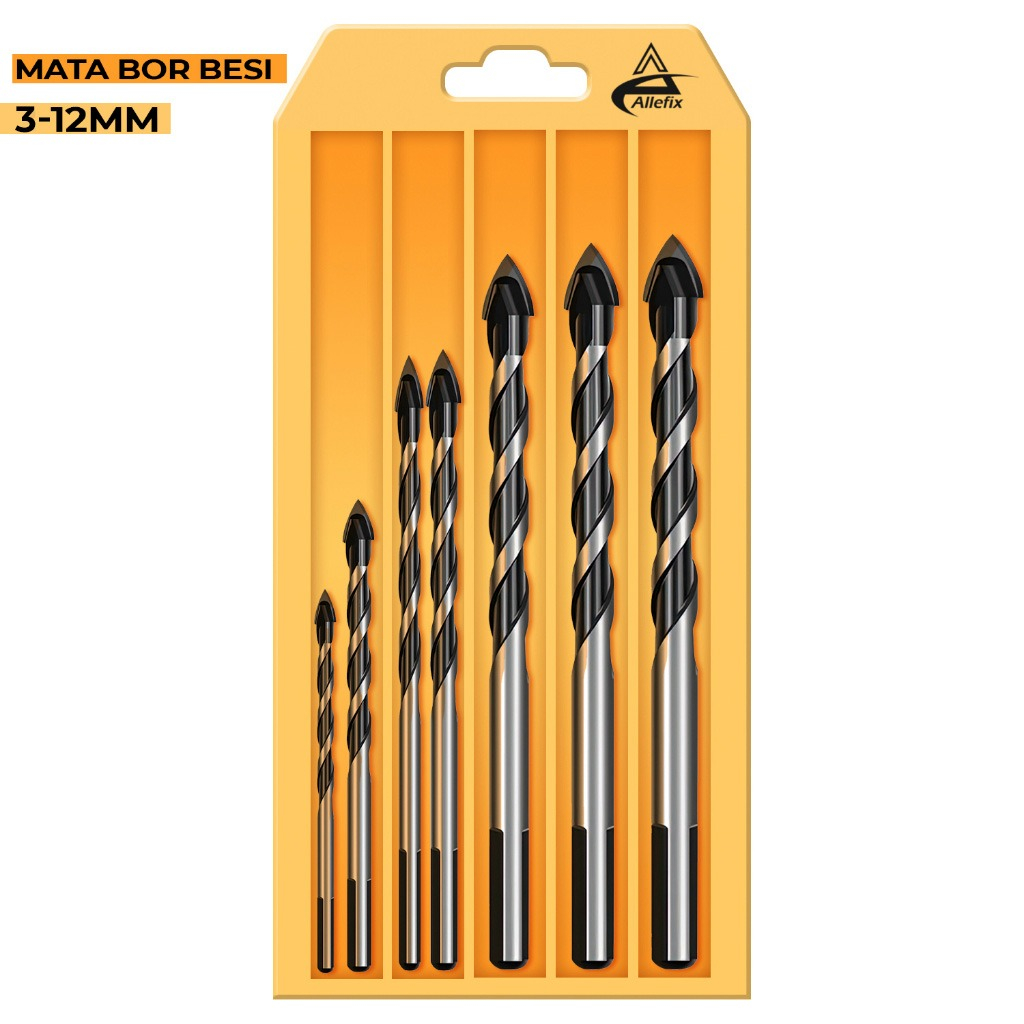 Jual Allefix Mata Bor Ulir 2-12MM Hss Twist Drill Mata Bor Set 7PCS ...