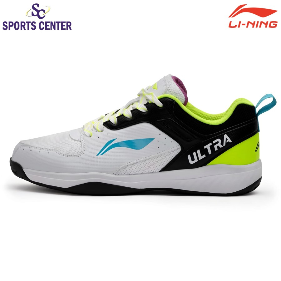 Jual New Sepatu Badminton Lining Ultra Speed AYTT043 White / Black ...
