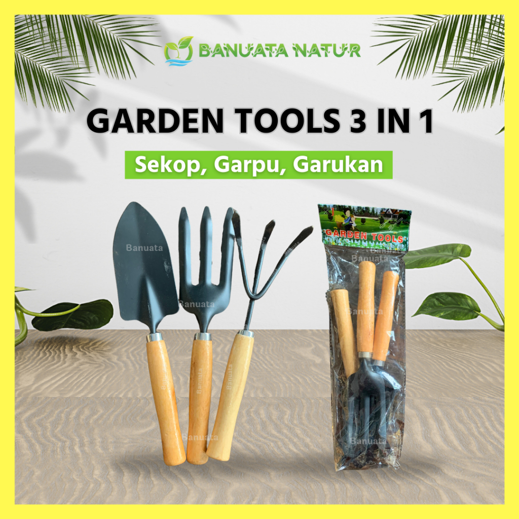 Jual Alat Berkebun Garden Tools 3 In 1 Sekop Garpu Garukan Tanaman ...