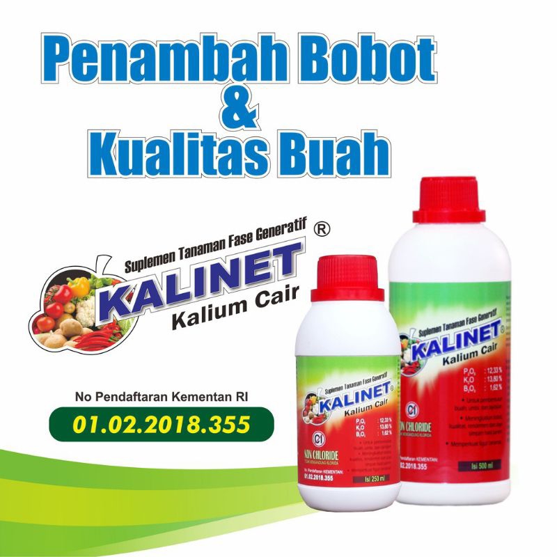 Jual Pupuk Kalinet 250 ml, kalium cair Meningkatkan bobot, kualitas ...