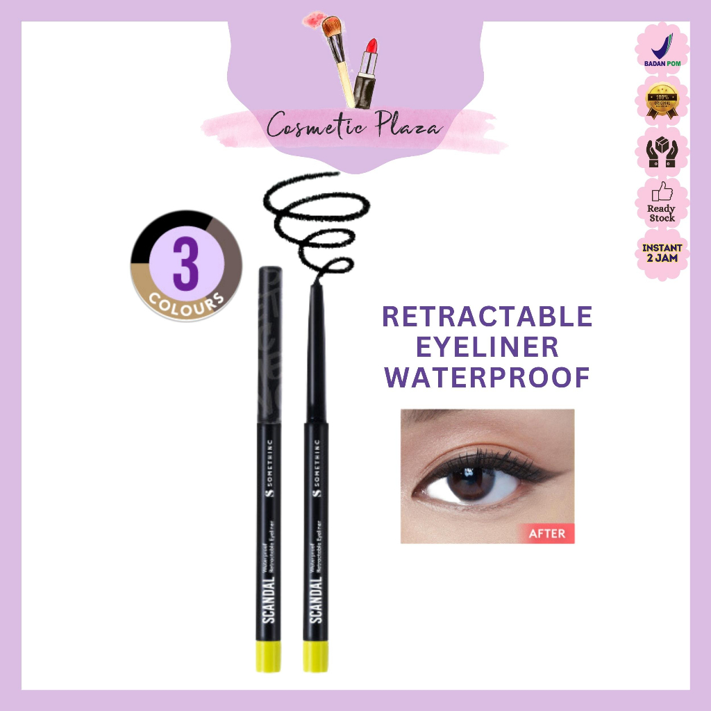 Jual SOMETHINC SCANDAL Waterproof Retractable Eyeliner Pensil BPOM ...