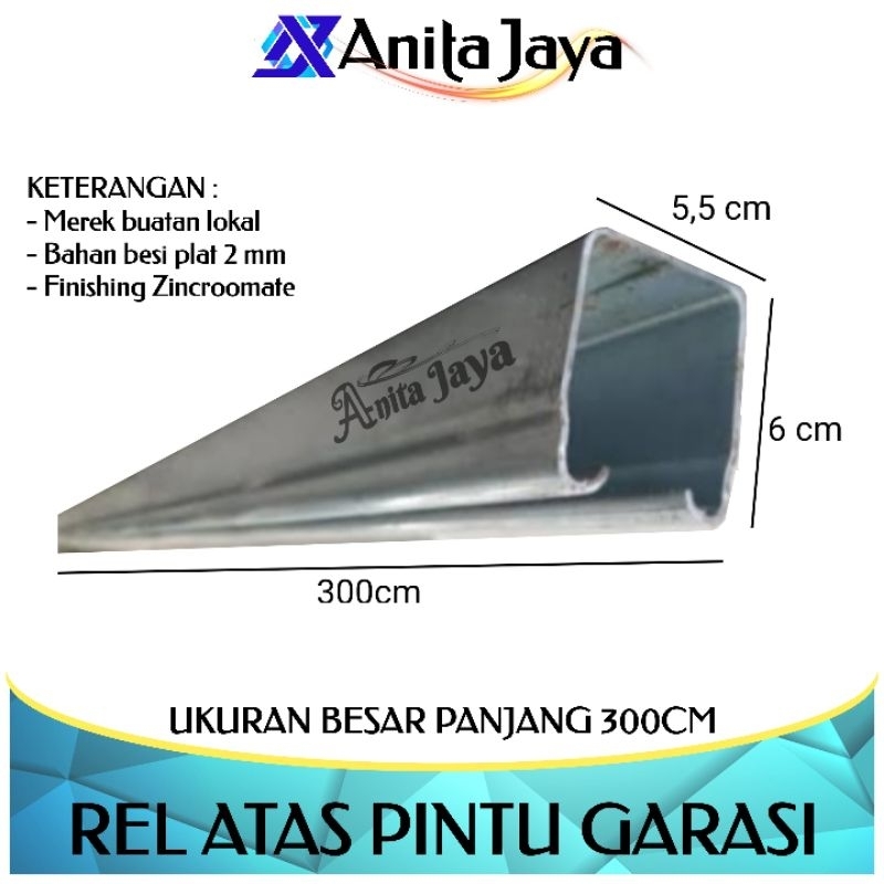 Jual rel atas BESAR pintu garasi 300cm sleding dan lipat | Shopee Indonesia