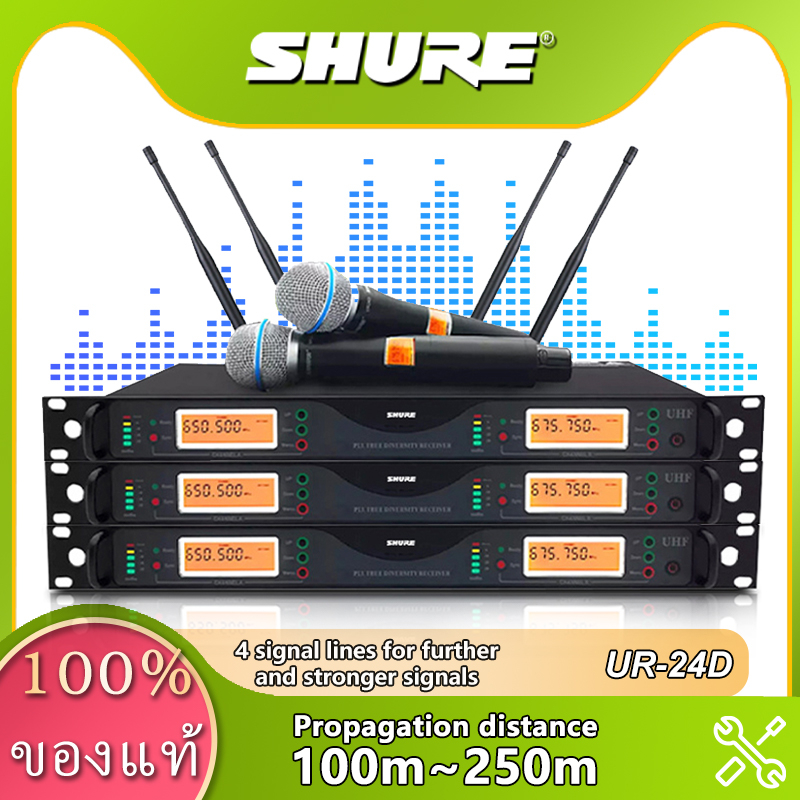 Jual Shure UR24D baru 2 mic wireless menerima jarak UHF m200m melolong ...