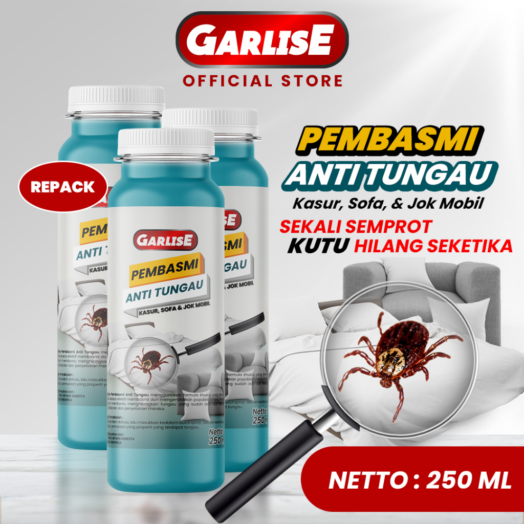 Jual GARLISE ANTI TUNGAU KASUR REFILL 250 ML PEMBASMI OBAT KUTU TUNGAU ...
