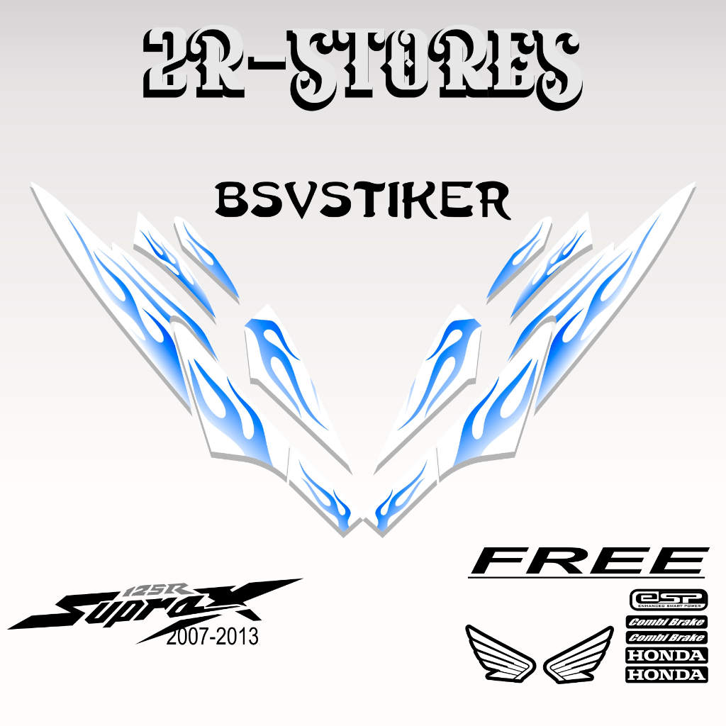 Jual stiker supra x 125 new api tribal 10 stiker lis supra x new fire ...