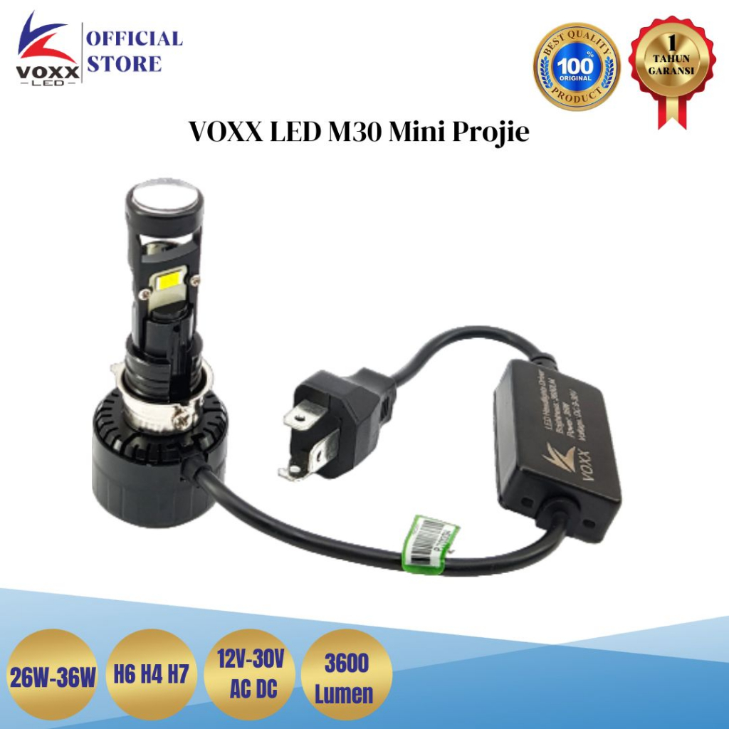 Jual VOXX LED Lampu LED Projector Motor M30 Mini Projie H6 H4 H7 36W Hi ...