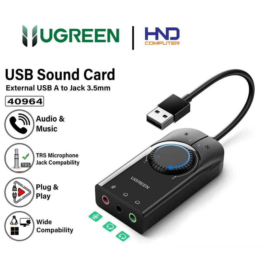 Jual UGREEN Sound Card External 2in1 USB To Jack 3.5mm Audio Adapter - 40964 | Shopee Indonesia