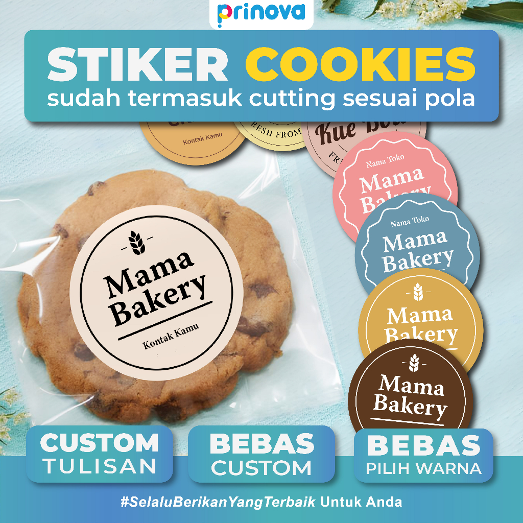 Jual Cetak Stiker Label Untuk Kue Kering Cookies / Toko Olshop Kue ...