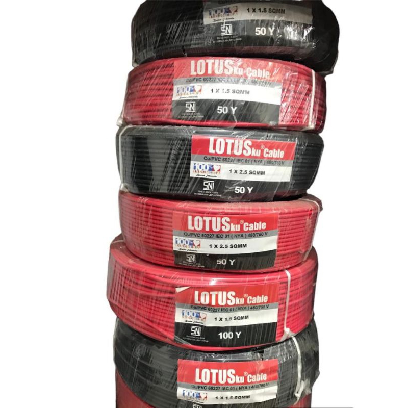 Jual KABEL LISTRIK TUNGGAL KAWAT NYA 1x1,5mm, LOTUSKU SNI HARGA PER ROL ...