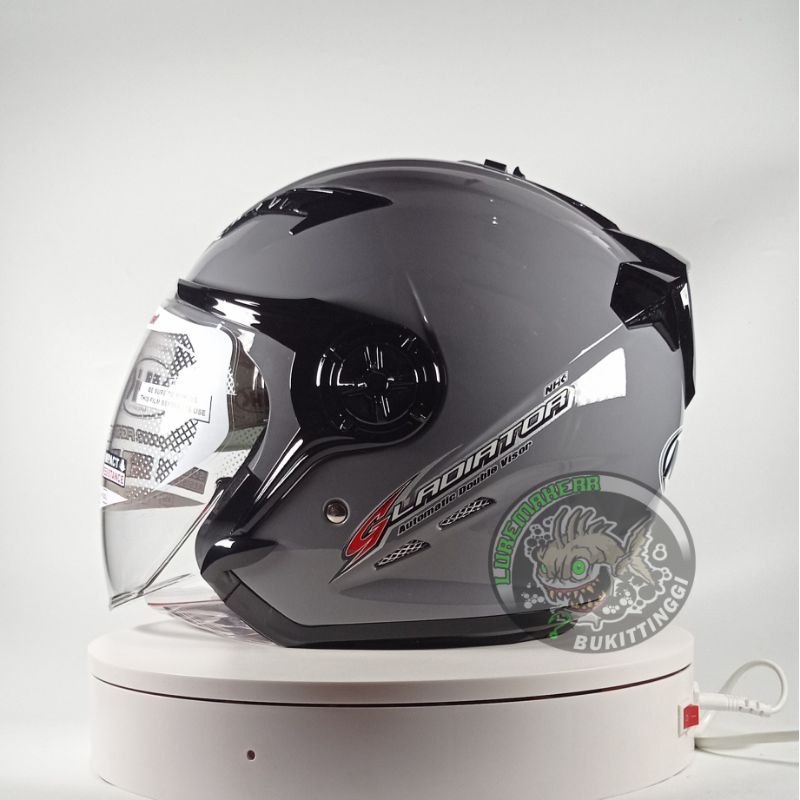 Jual HELM NHK GLADIATOR SOLID DIM GREY | Shopee Indonesia