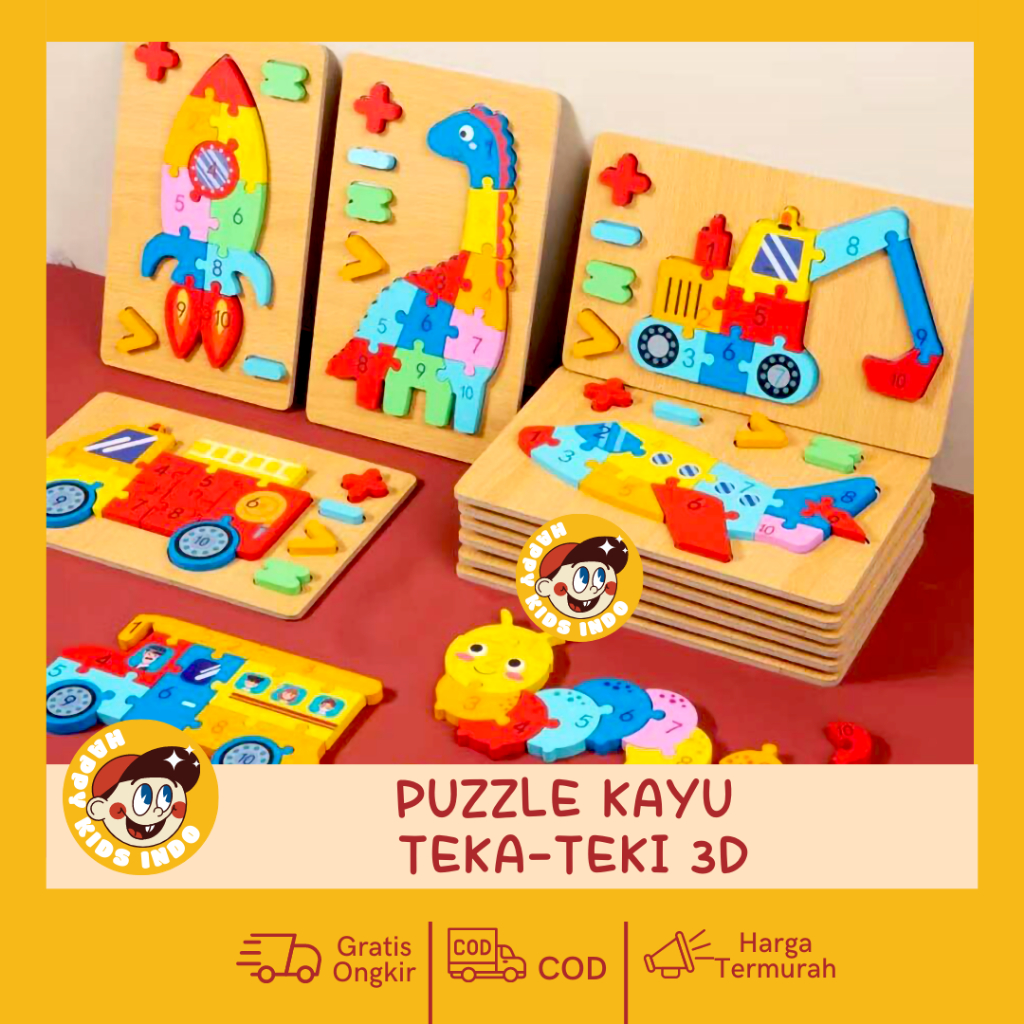 Jual MAINAN ANAK EDUKASI PUZZLE KAYU TEKA-TEKI 3D - SUSUN PUZZLE 3D ...