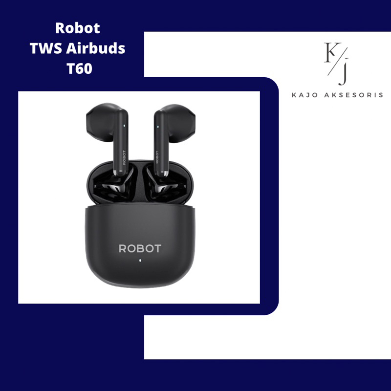 Jual Robot Wireless Earphone Airbuds T60 Original TWS Bluetooth Garansi ...