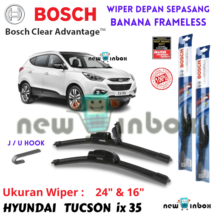 Jual Wiper Depan HYUNDAI TUCSON ix35 Sepasang BOSCH CLEAR ADVANTAGE 24 ...