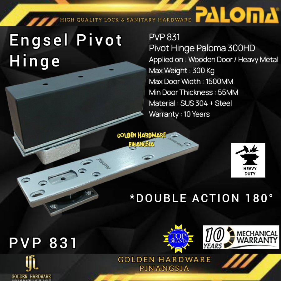 Jual ENGSEL PIVOT HINGE PALOMA PVP 831 ENGSEL PINTU TANAM LANTAI KAYU ...