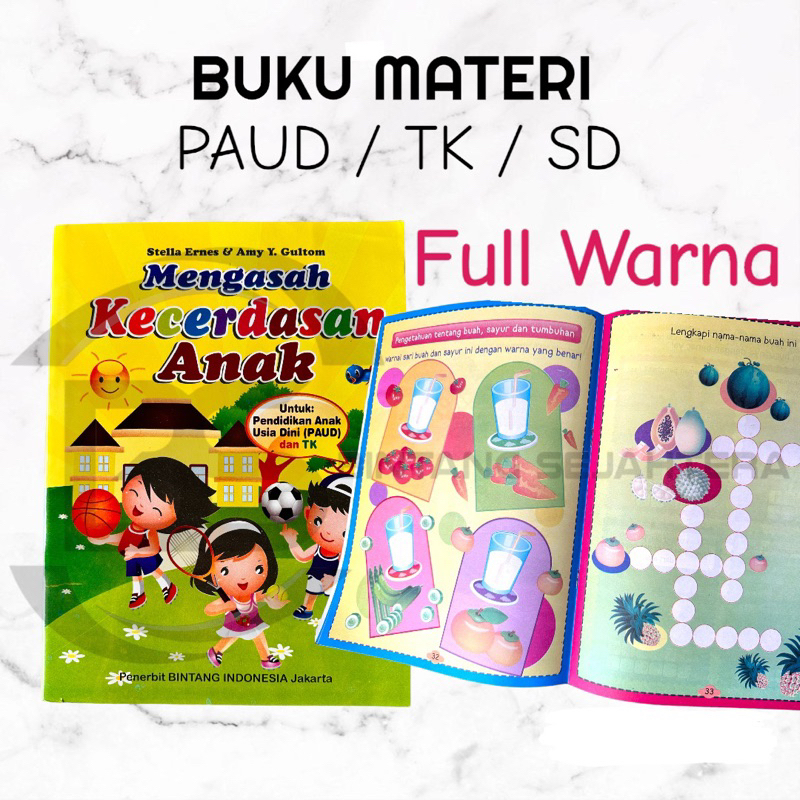 Jual BUKU MATERI ANAK PAUD TK SD /BUKU Mengasah Kecerdasan Anak /BUKU ...