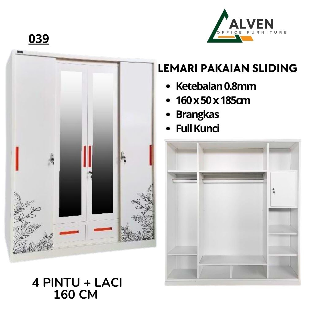Jual FREE ONGKIR RAKIT - LEMARI 4 PINTU SLIDING LACI BRANGKAS FULL ...