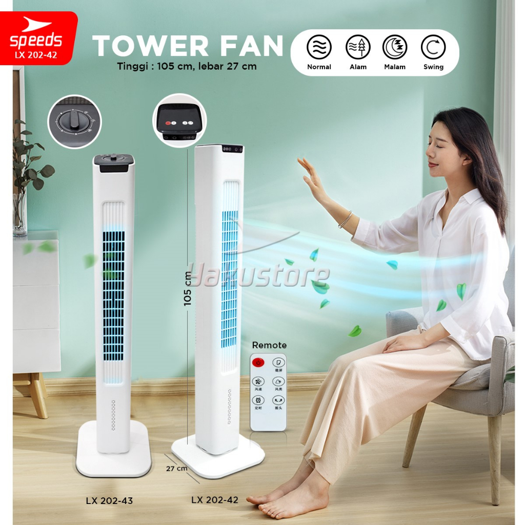 Jual SPEEDS Kipas Angin Tower Cooling Rotating Fan Kipas Angin Lantai ...