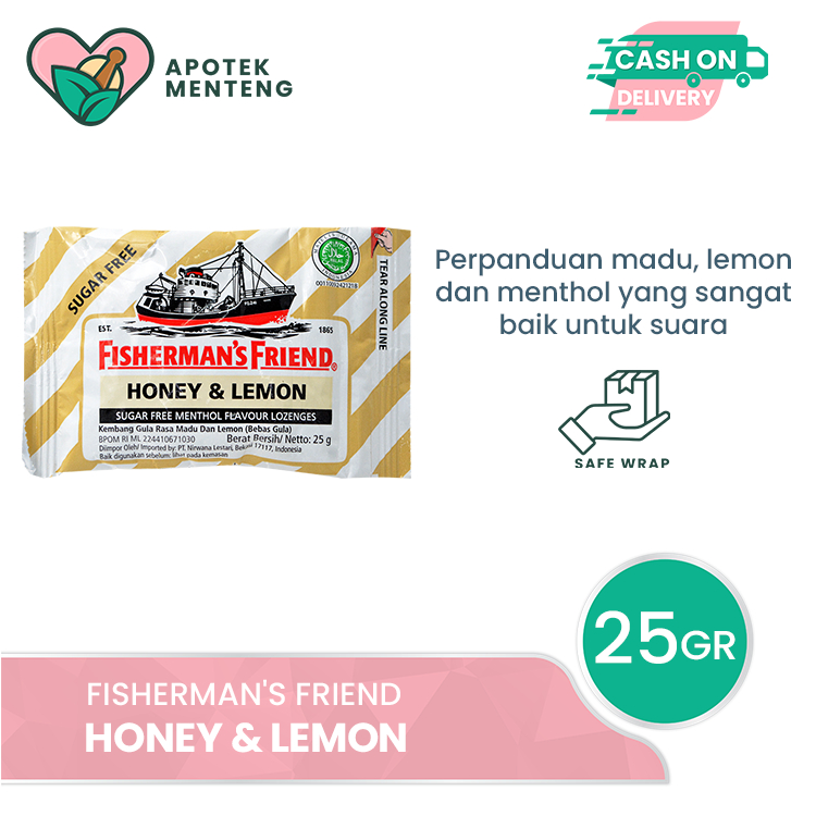 Jual Fisherman's Friend Honey & Lemon Sugar Free - Permen Pelega ...