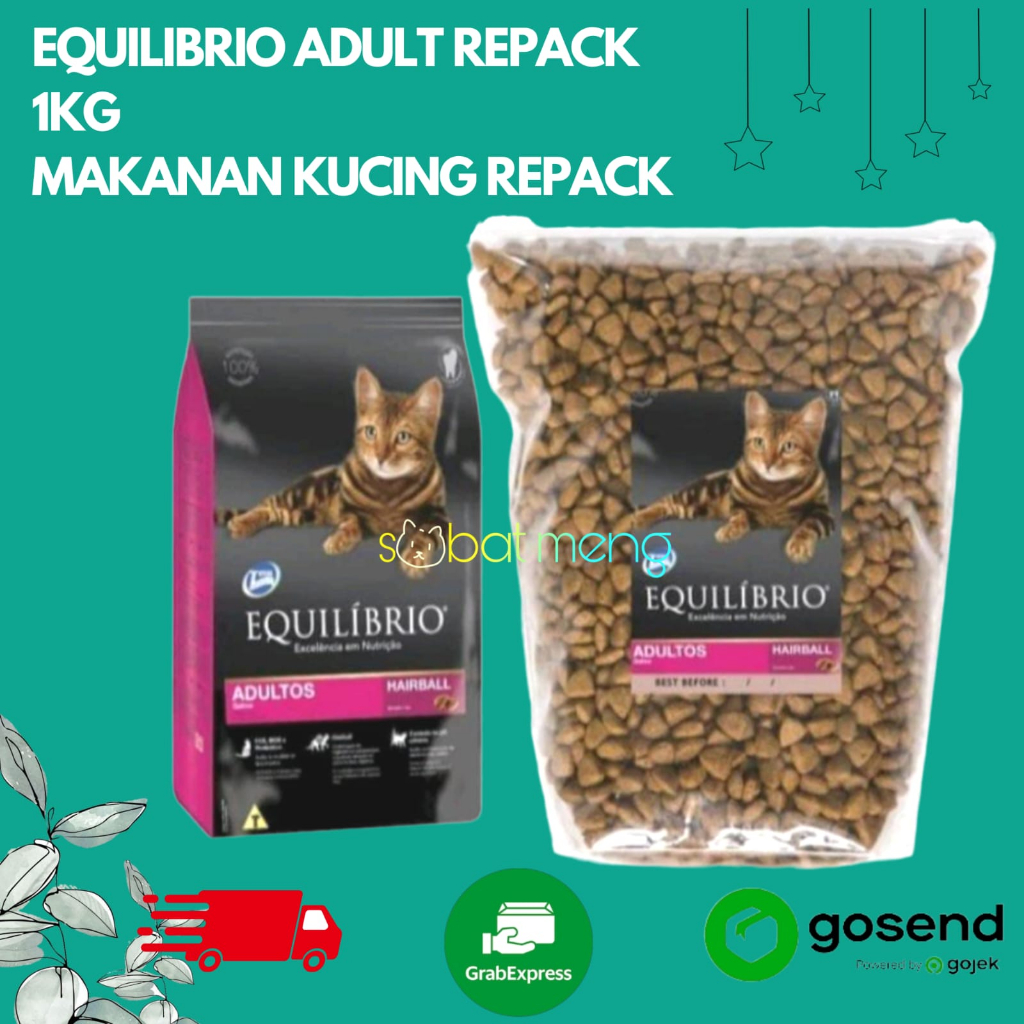 Jual EQUILIBRIO ADULT REPACK 1KG | MAKANAN KUCING EQUIL 1KG | Shopee ...