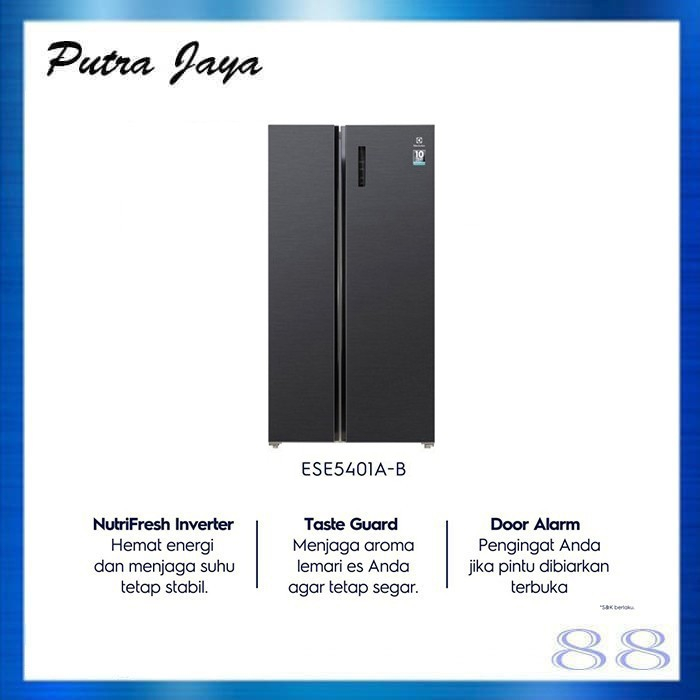 Jual ELECTROLUX ESE 5401A-BID / ESE5401A-BID Kulkas Side by Side 528L | Shopee Indonesia