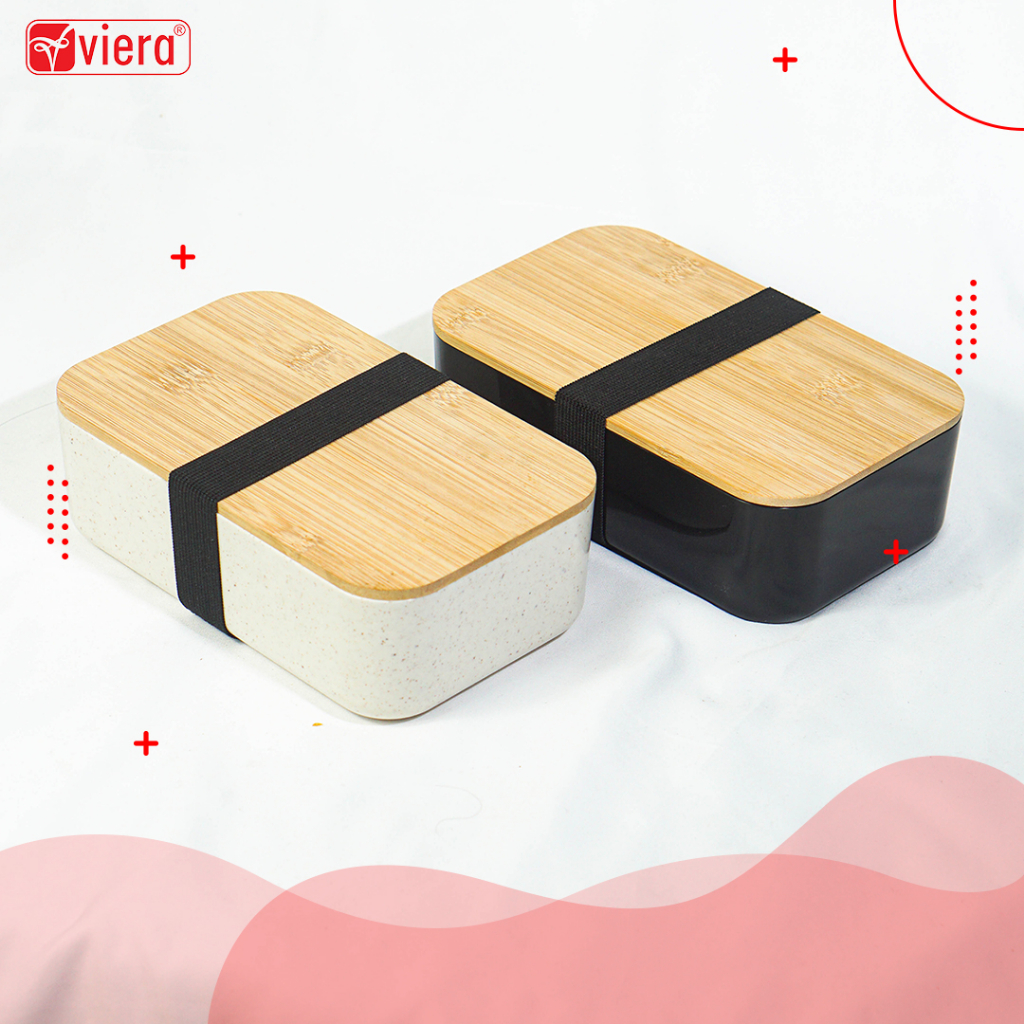 Jual VIERA - Lunch Box Tutup Bambu Tempat Kotak Bekal Makanan Bamboo ...