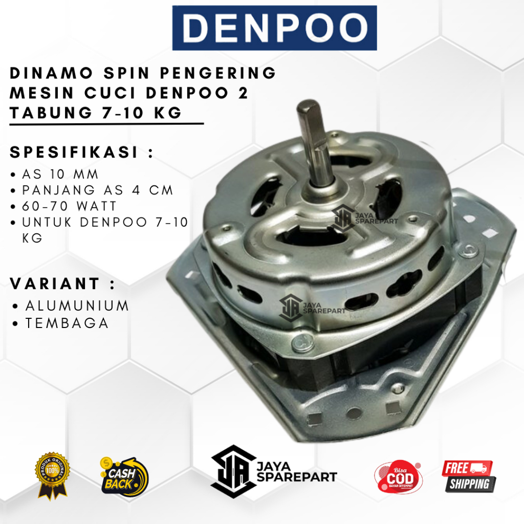 Jual Dinamo Spin Pengering Mesin Cuci Denpoo 2 Tabung 7-10 Kg | Dinamo ...