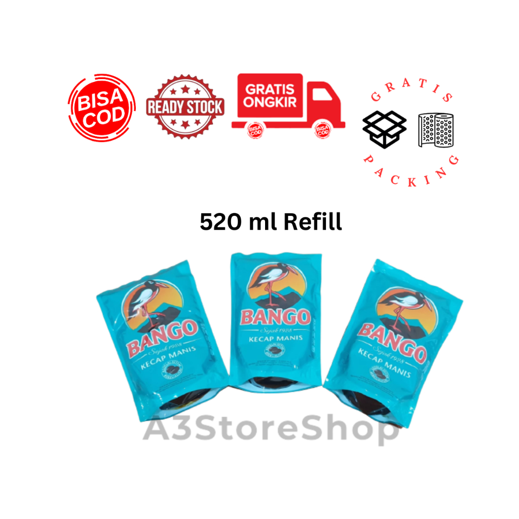 Jual Kecap manis Bango 520 ml refill pouch Halal COD | Shopee Indonesia