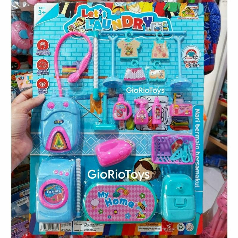 Jual Mainan Laundry Set Mesin Cuci Setrika Lengkap Jemuran / Mainan ...