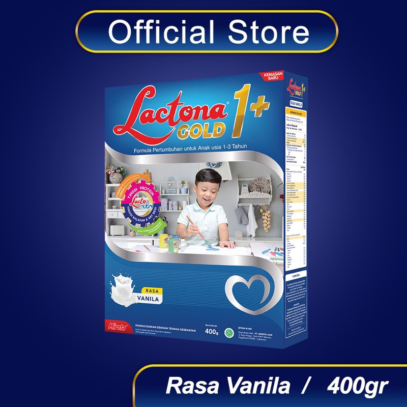 Jual LACTONA 1+ GOLD VANILA 400G KEMASAN BARU | Shopee Indonesia