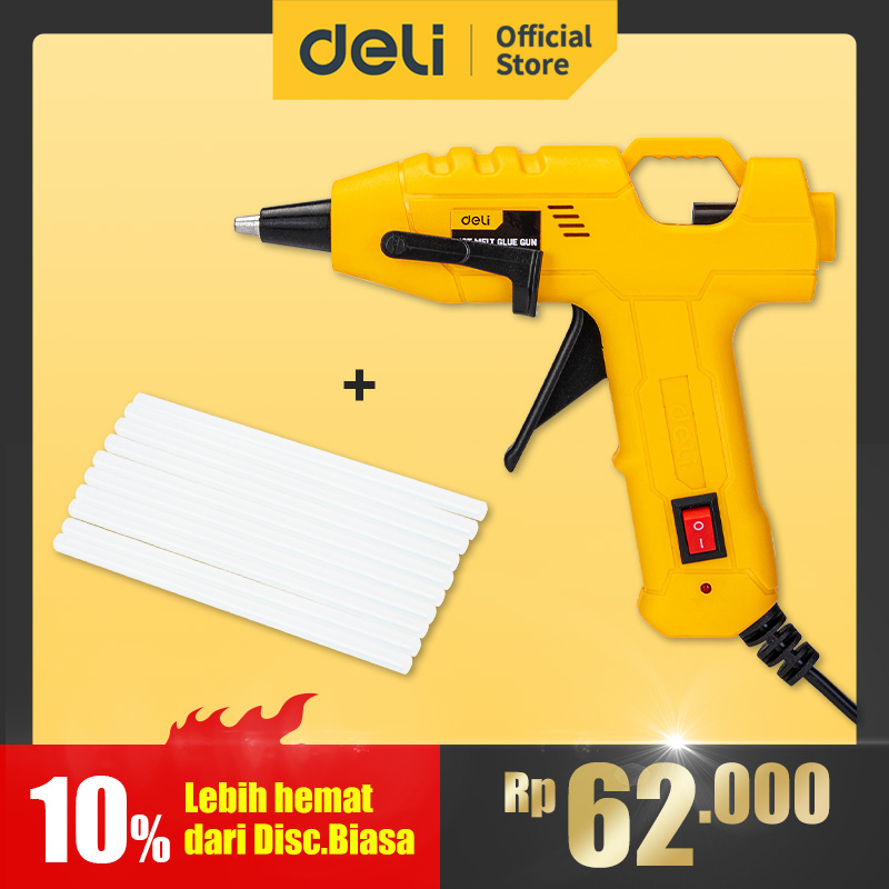 Jual Deli Set Lem Tembak - Glue Gun 20W + Isi Glue Stick 10 Pcs EDL5044 ...