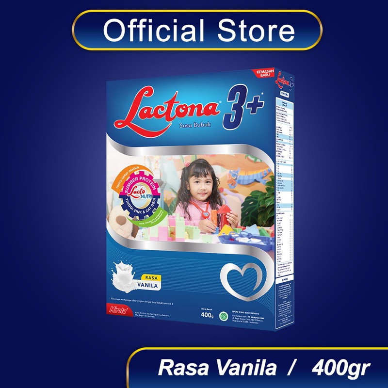 Jual LACTONA 3+ VANILLA KEMASAN 400G | Shopee Indonesia