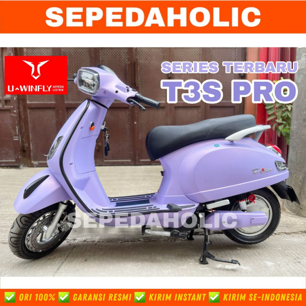 Jual Sepeda Motor Listrik UWINFLY T3S PRO NEW 1200 Watt Double Disc Brakes | Shopee Indonesia