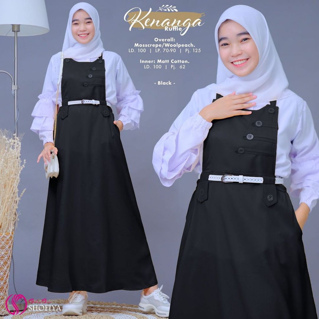 Jual Kenanga overall terbaru / overall rok kekinian / baju set wanita ...