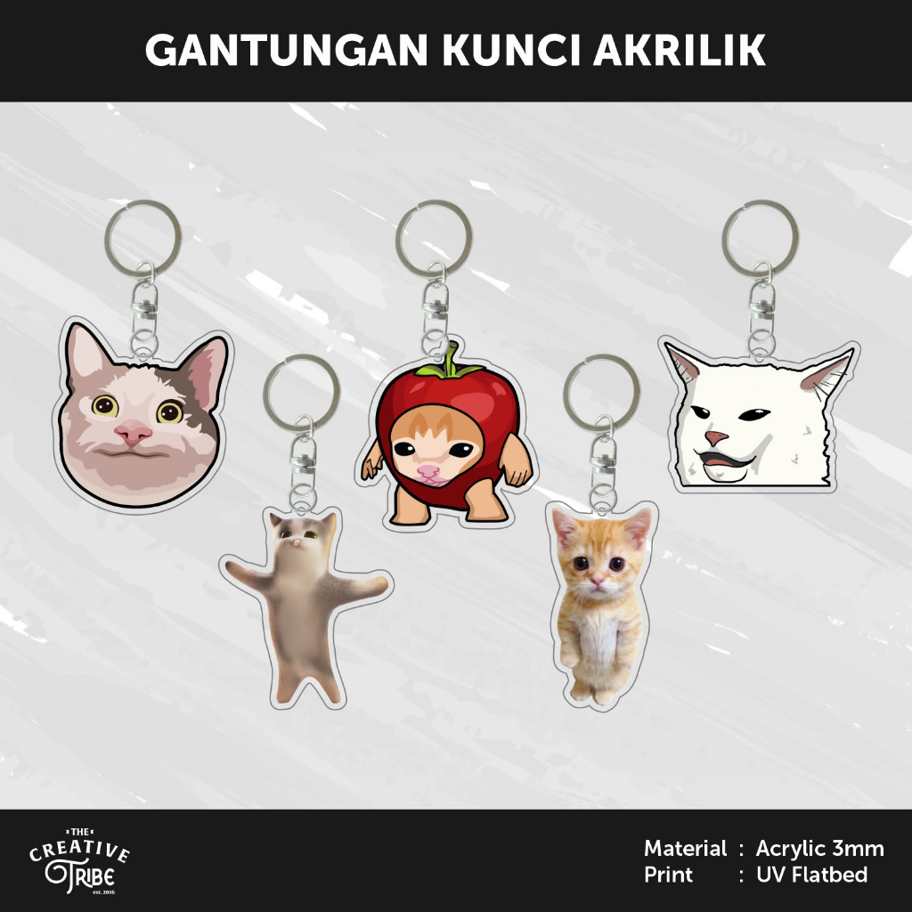 Jual Happy Cat Meme - Gantungan Kunci Akrilik 3mm -Souvenir Merchandise ...