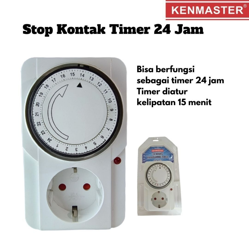 Jual Stop Kontak Timer 24 Jam Kenmaster Timer Manual Listrik Analog | Shopee Indonesia