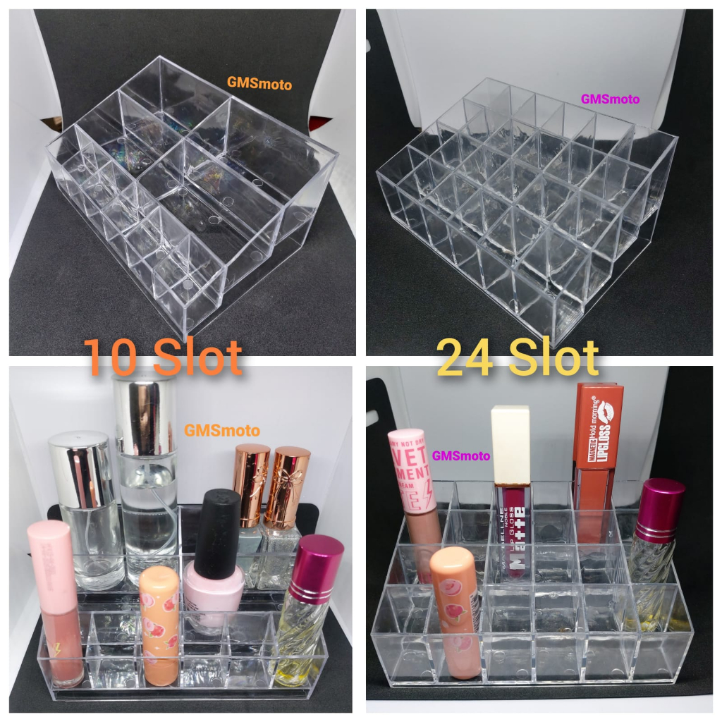 Jual RAK LIPSTIK PARFUM 50ML 10 SLOT DAN 24 SLOT RAK MULTIFUNGSI ...